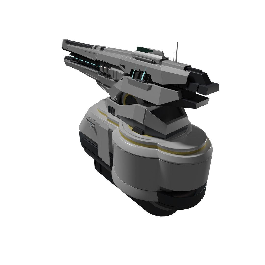 Sci-fi Rail Cannon Turret 3D model - TurboSquid 2073533