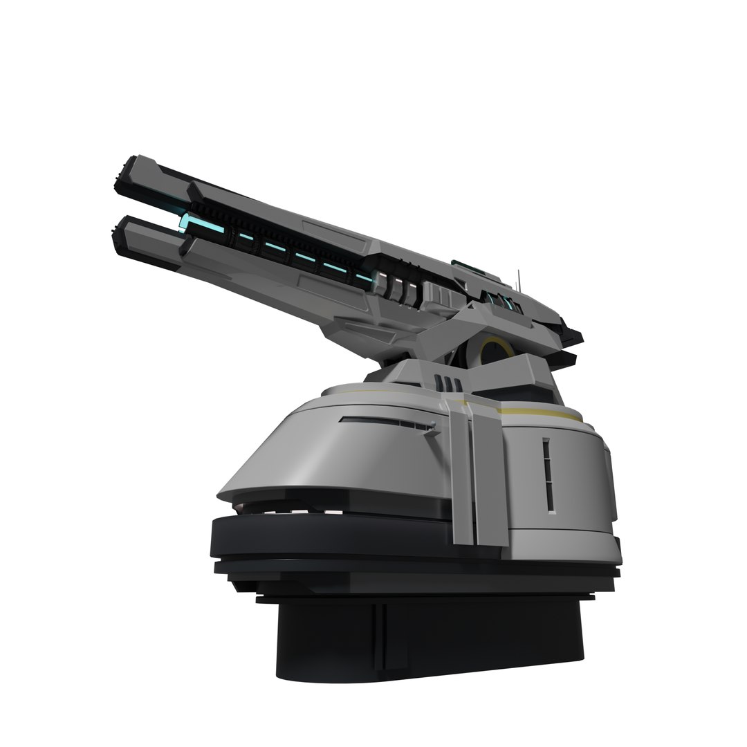 Sci-fi Rail Cannon Turret 3D model - TurboSquid 2073533