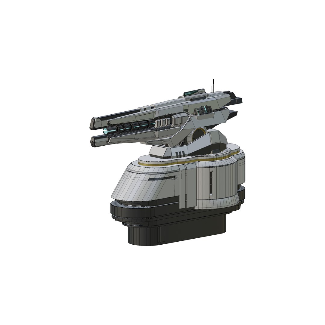 Sci-fi Rail Cannon Turret 3D model - TurboSquid 2073533