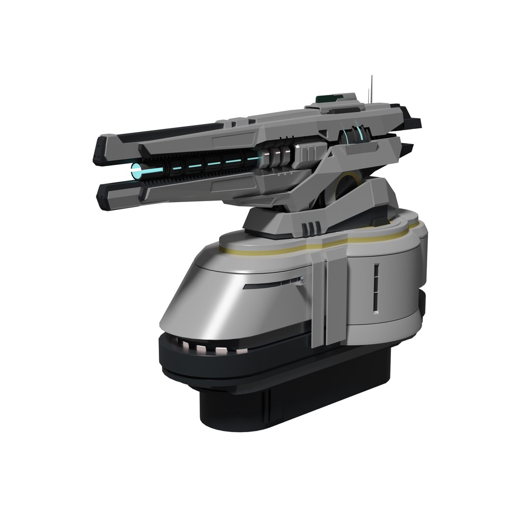 Sci-fi Rail Cannon Turret 3D model - TurboSquid 2073533