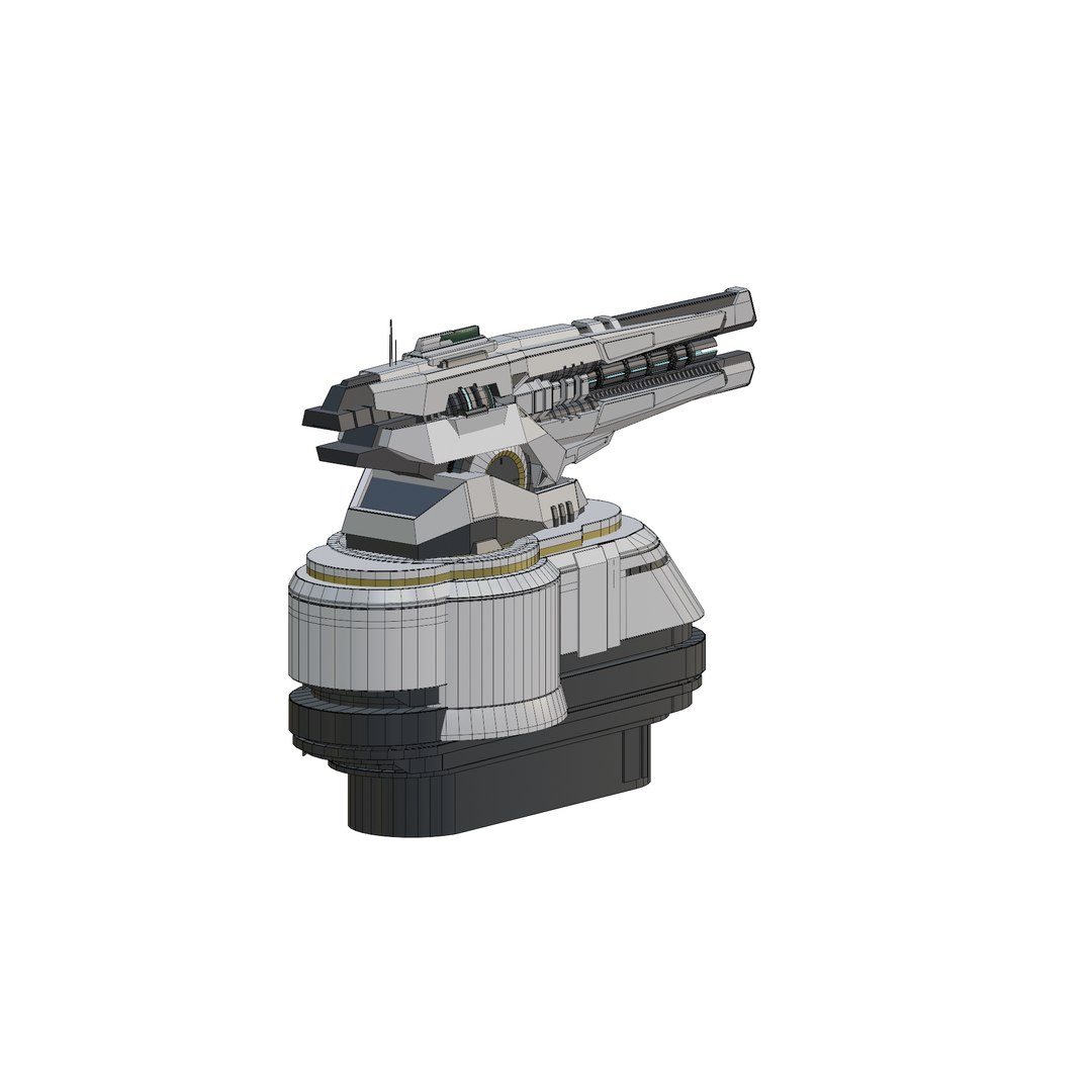 Sci-fi Rail Cannon Turret 3D model - TurboSquid 2073533