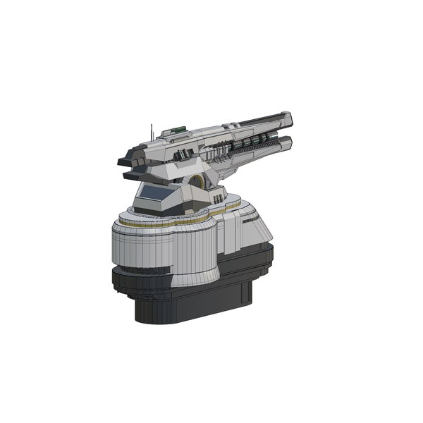 modelo 3d Sci-fi Rail Cannon Turret - TurboSquid 2073533
