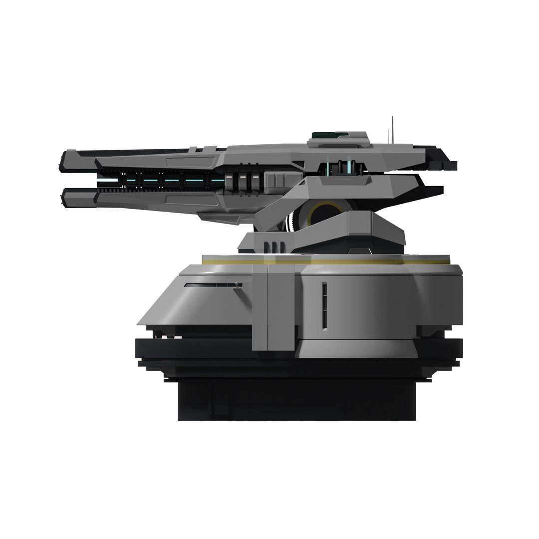 Sci-fi Rail Cannon Turret 3D model - TurboSquid 2073533