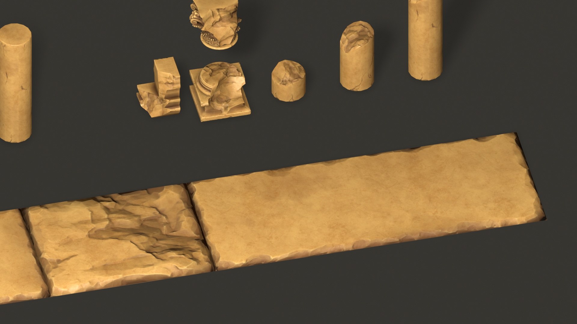 Free Stylized Ruins - Modular Assets Model - TurboSquid 2288414