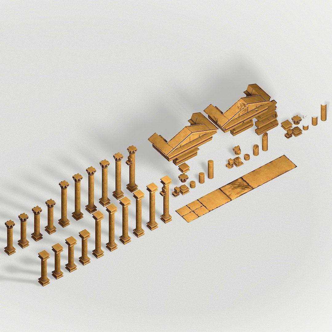 Free Stylized Ruins - Modular Assets Model - TurboSquid 2288414