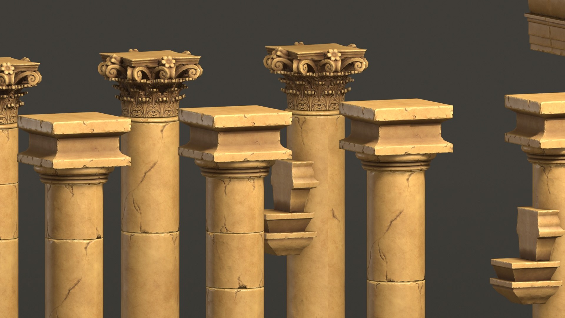 Free Stylized Ruins - Modular Assets Model - TurboSquid 2288414