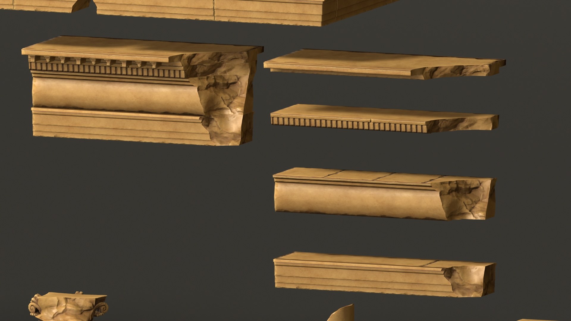 Free Stylized Ruins - Modular Assets Model - TurboSquid 2288414