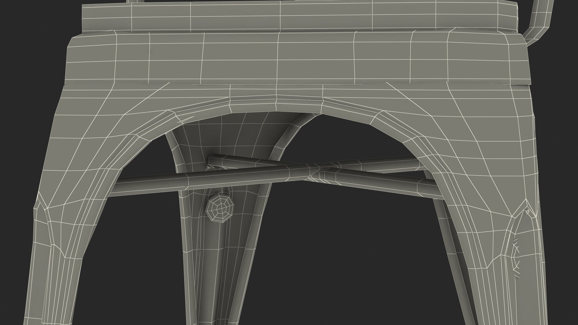 Bronze Stackable Chair Wooden Seat 3D model - TurboSquid 2041567