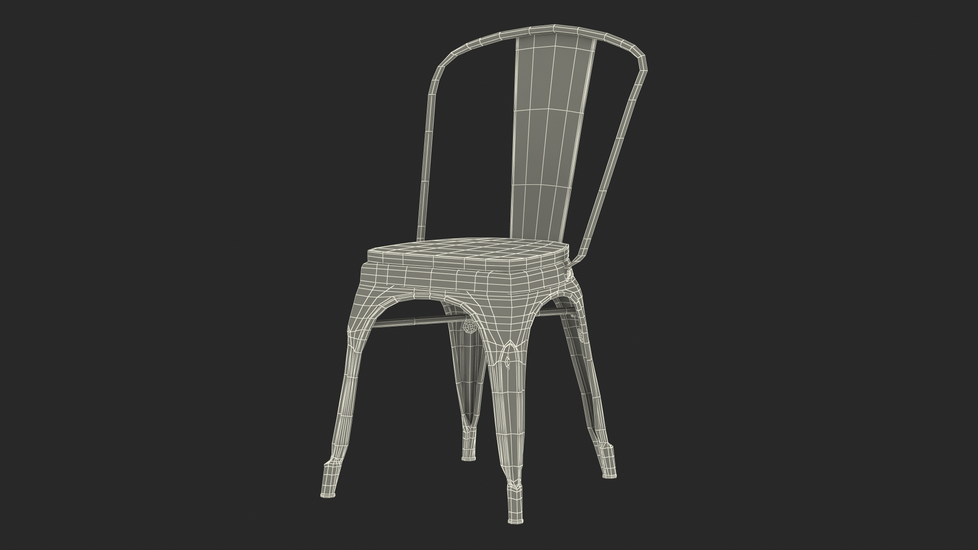 Bronze Stackable Chair Wooden Seat 3D model - TurboSquid 2041567