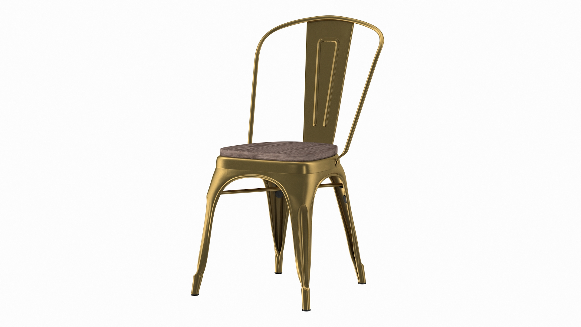 Bronze Stackable Chair Wooden Seat 3D model - TurboSquid 2041567