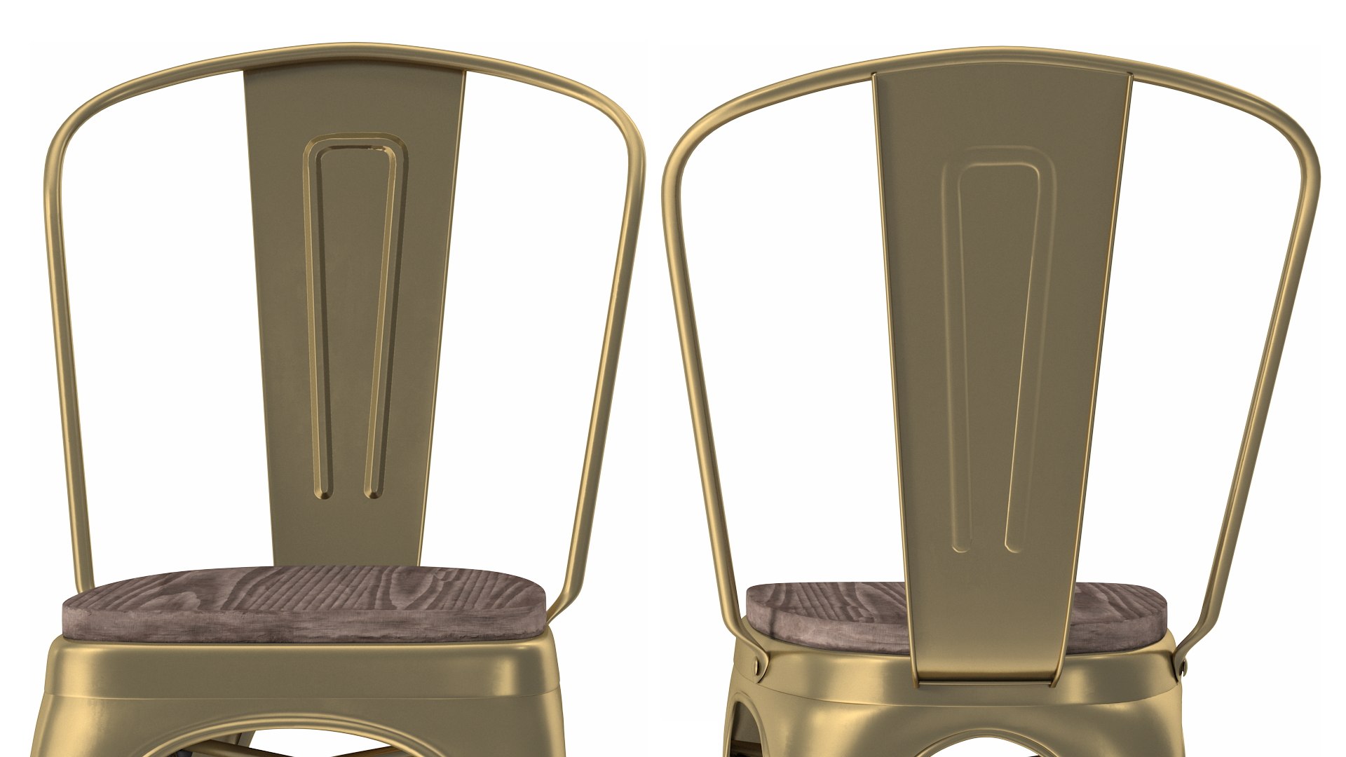 Bronze Stackable Chair Wooden Seat 3D model - TurboSquid 2041567