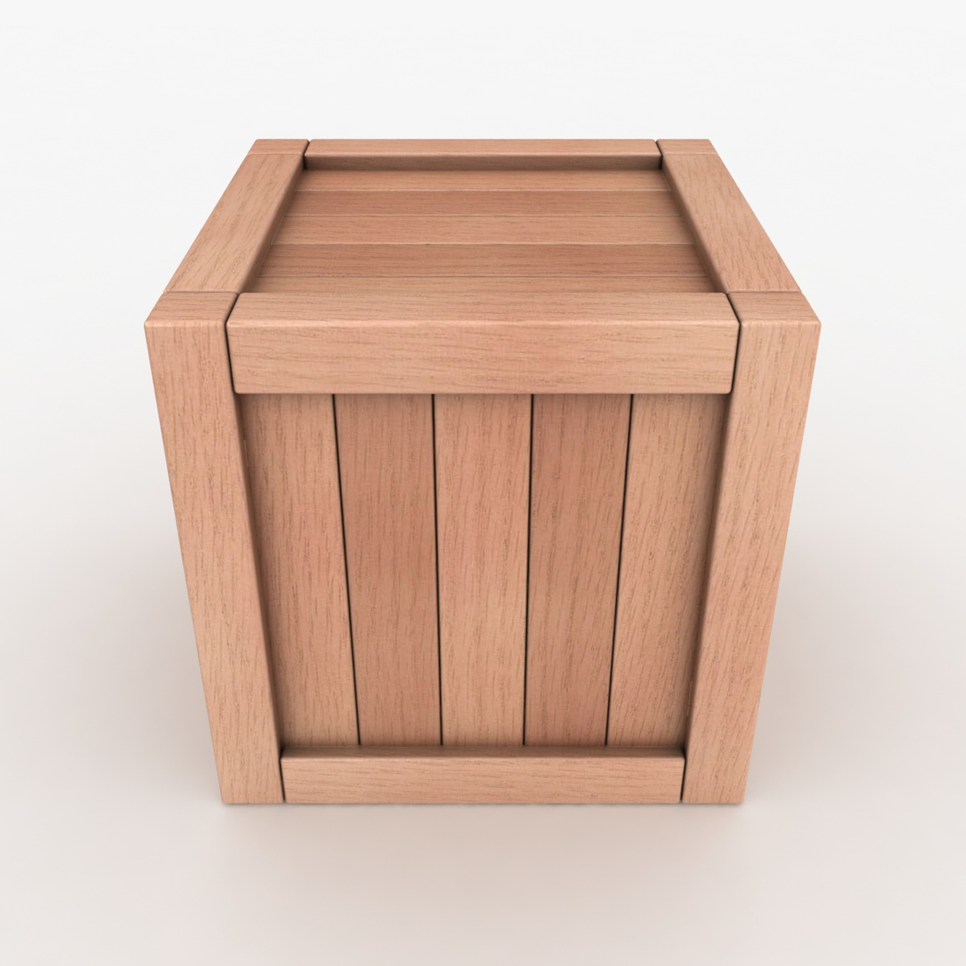 Realistic Wooden Box 01 3d 3ds