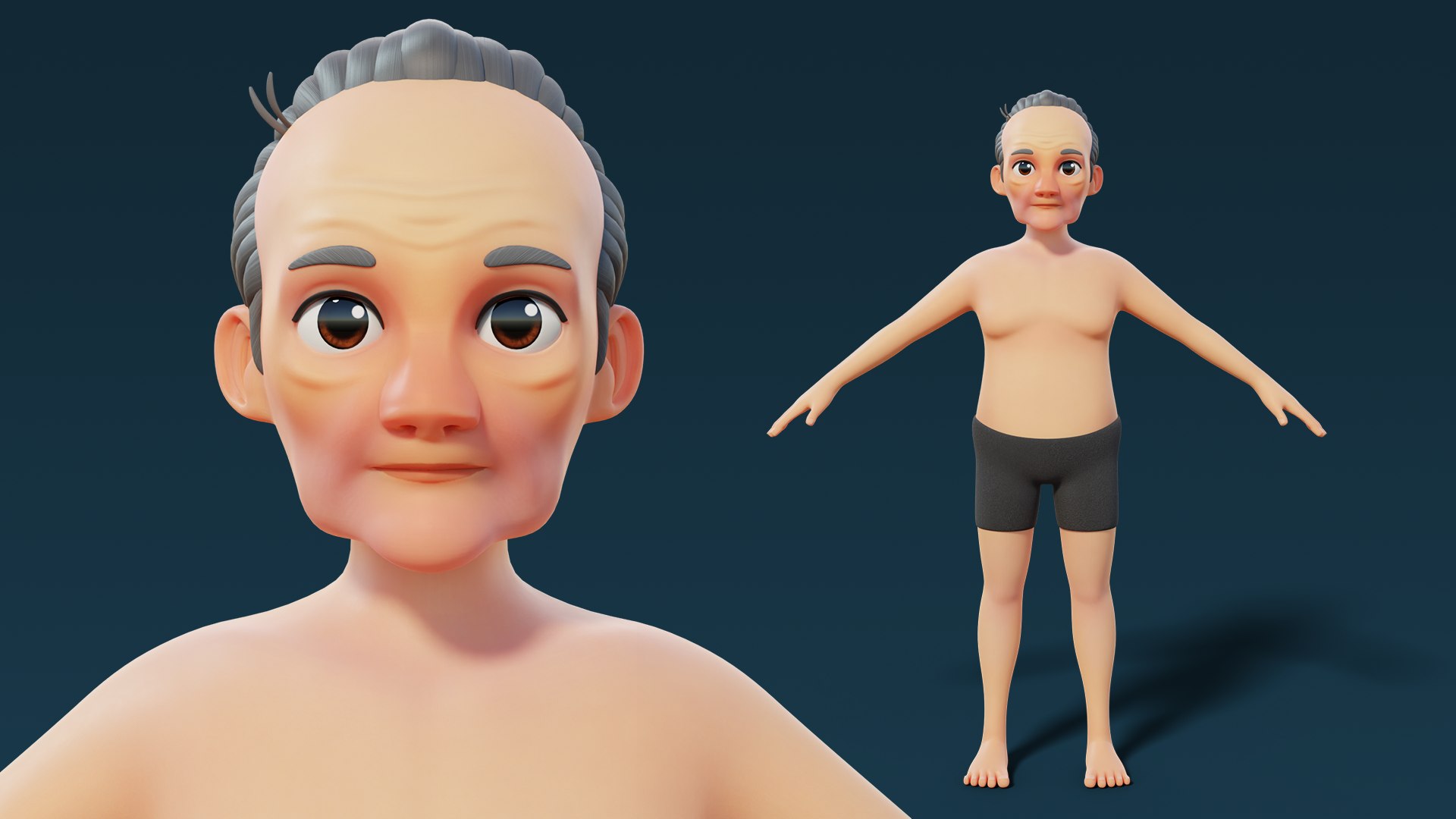 3D Cartoon Base Mesh Male Female Child Young Old Family - TurboSquid ...