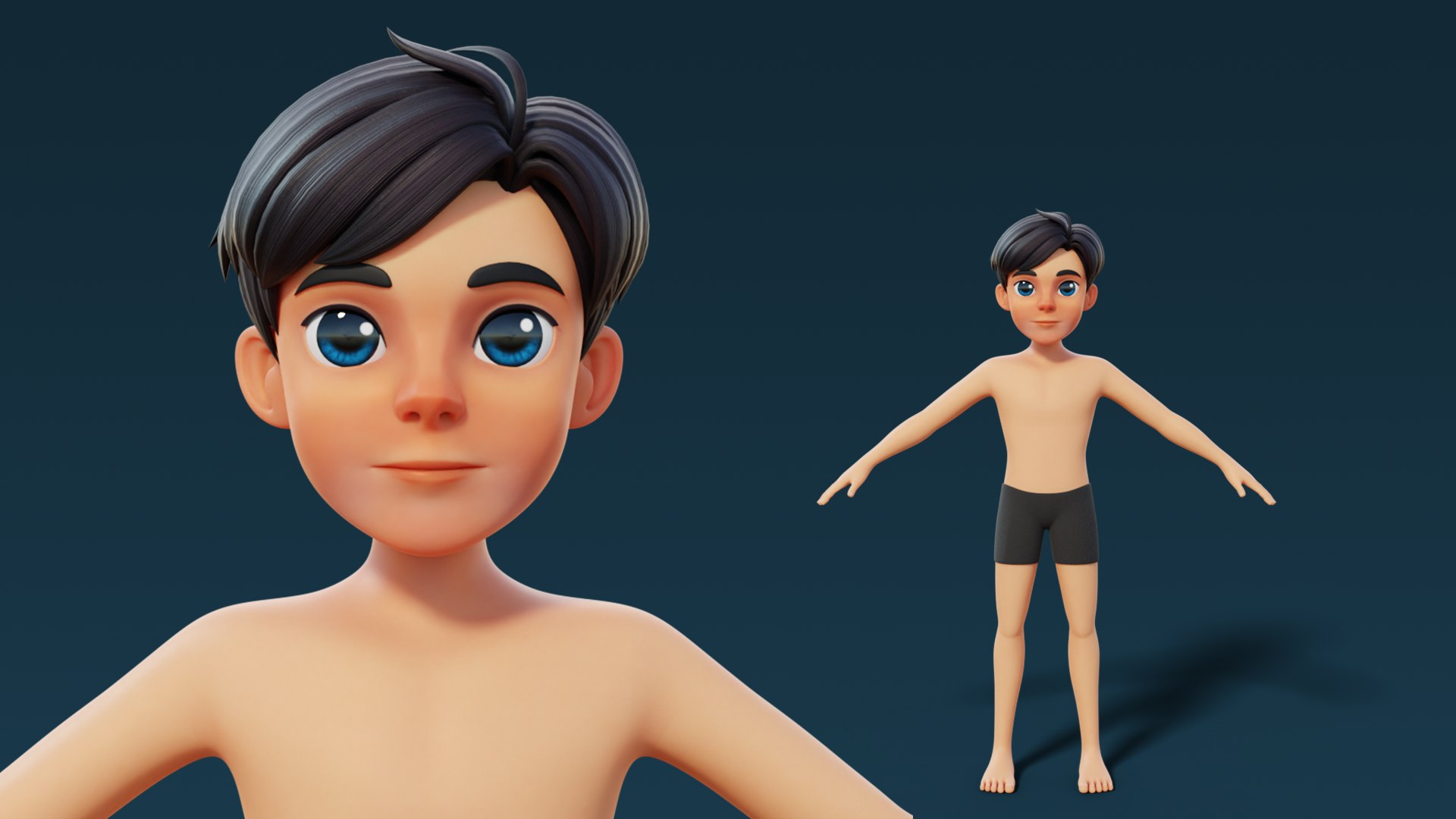 3D Cartoon Base Mesh Male Female Child Young Old Family - TurboSquid ...