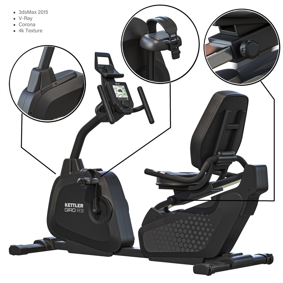 3D Kettler Equipment Gym Black Series - TurboSquid 2148472