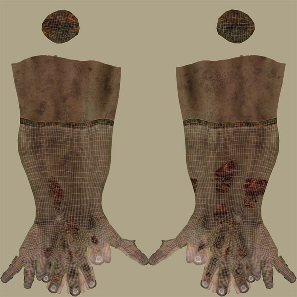 3d zombie hands pose 4