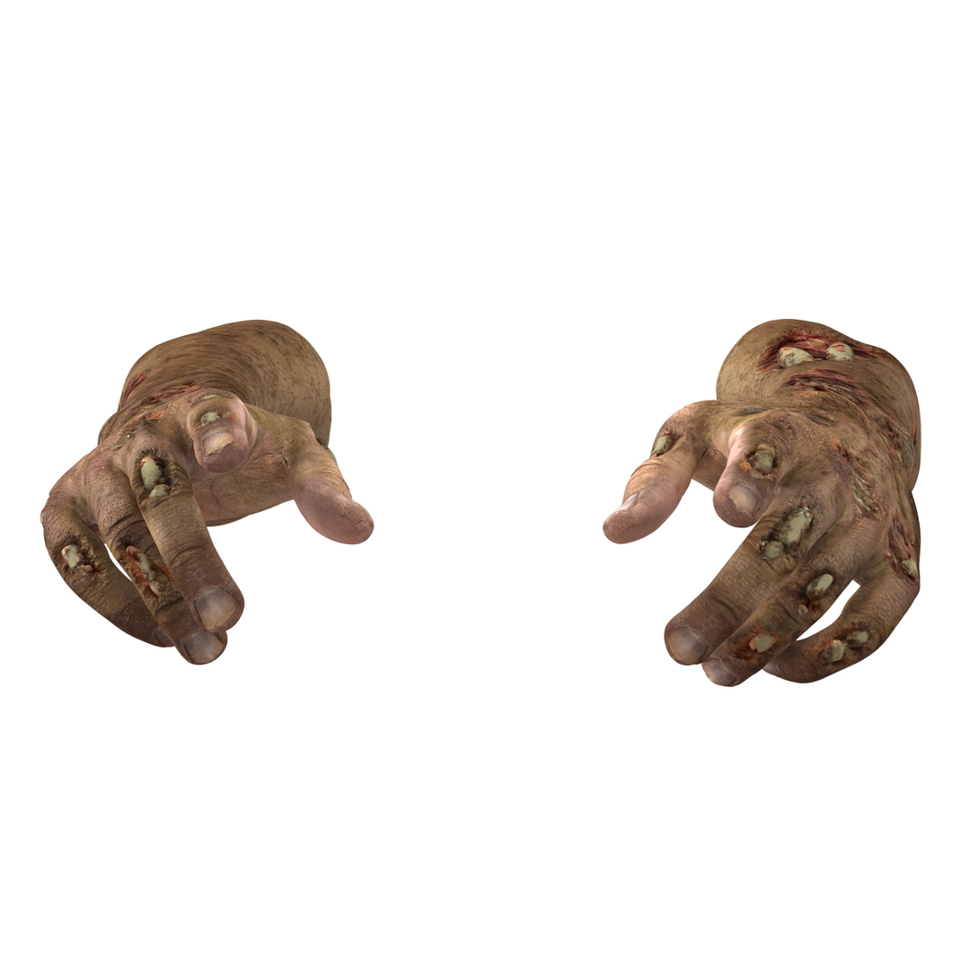 3d zombie hands pose 4