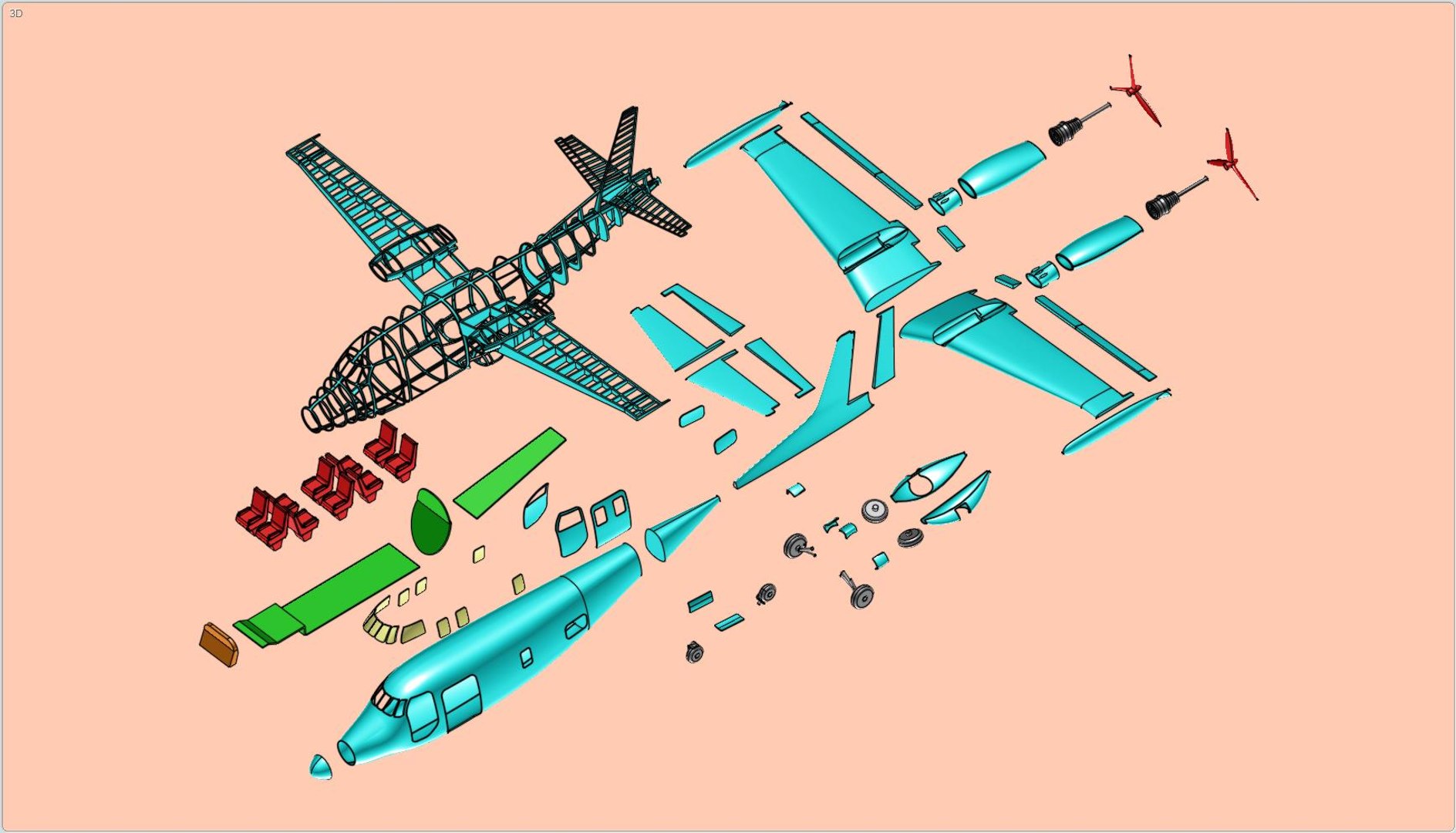 P 166 Utility Aircraft Model - TurboSquid 1215201