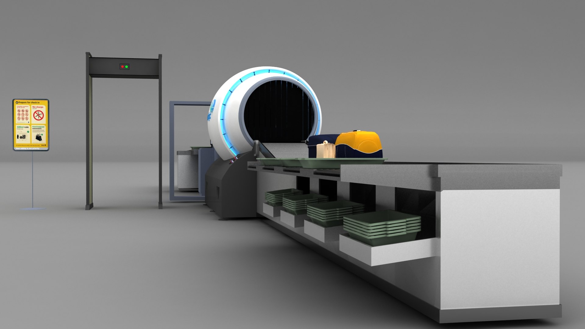 Airport Baggage Screening 3D Model - TurboSquid 1485249