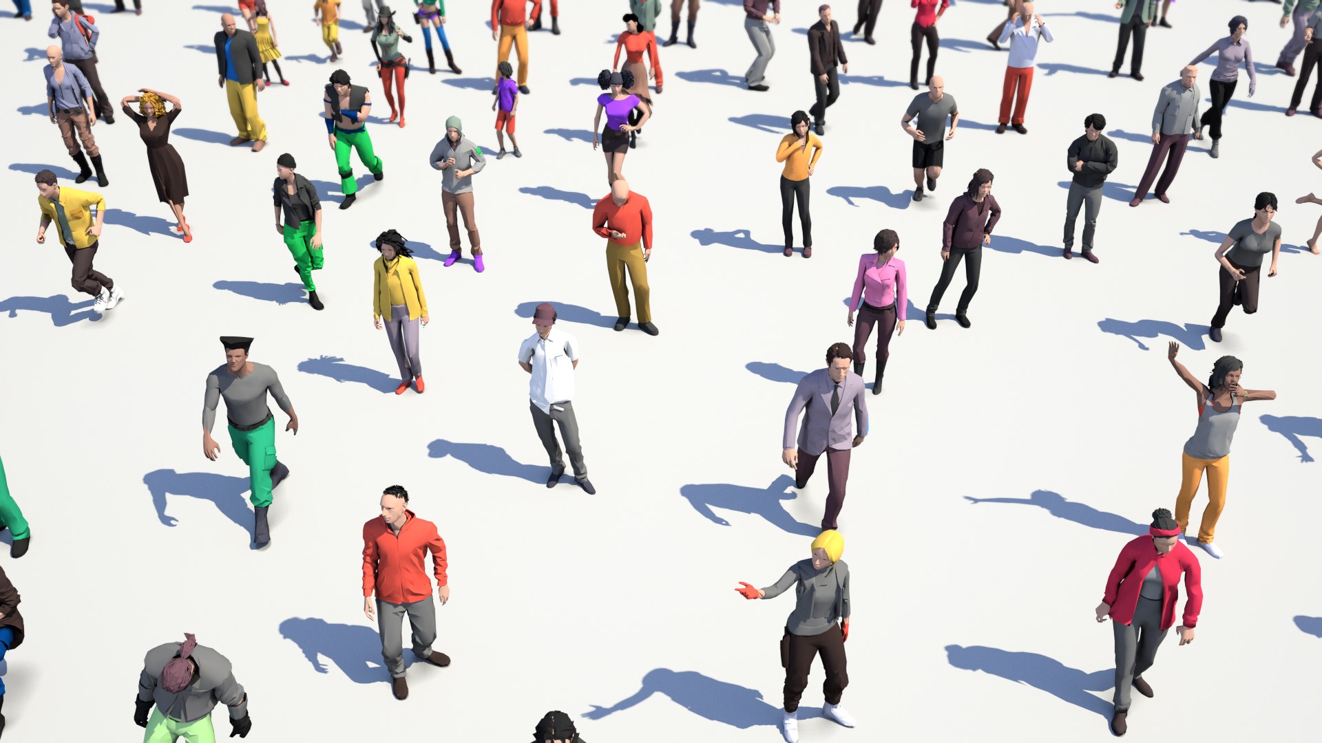 3D model color 200 people crowd - TurboSquid 1562196