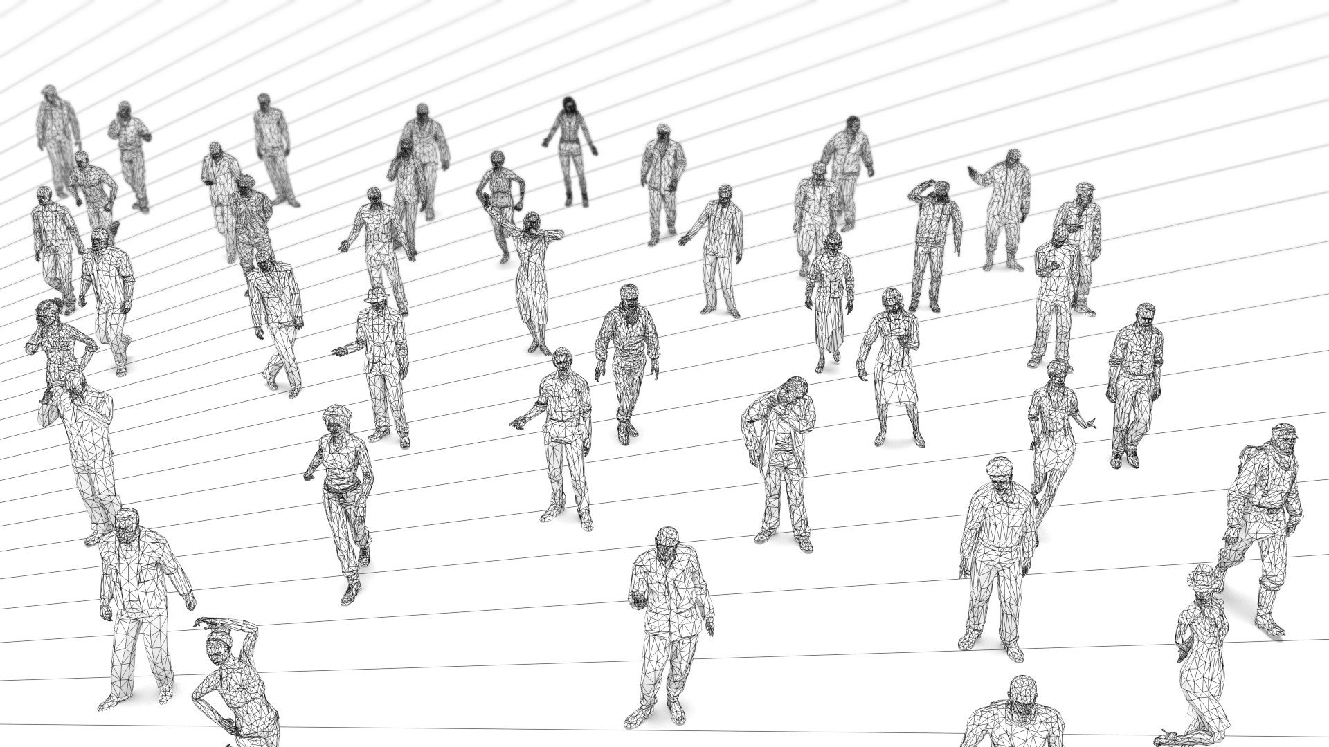 3D model color 200 people crowd - TurboSquid 1562196