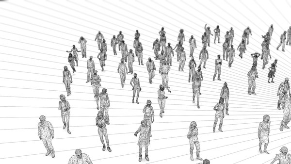 3D model color 200 people crowd - TurboSquid 1562196