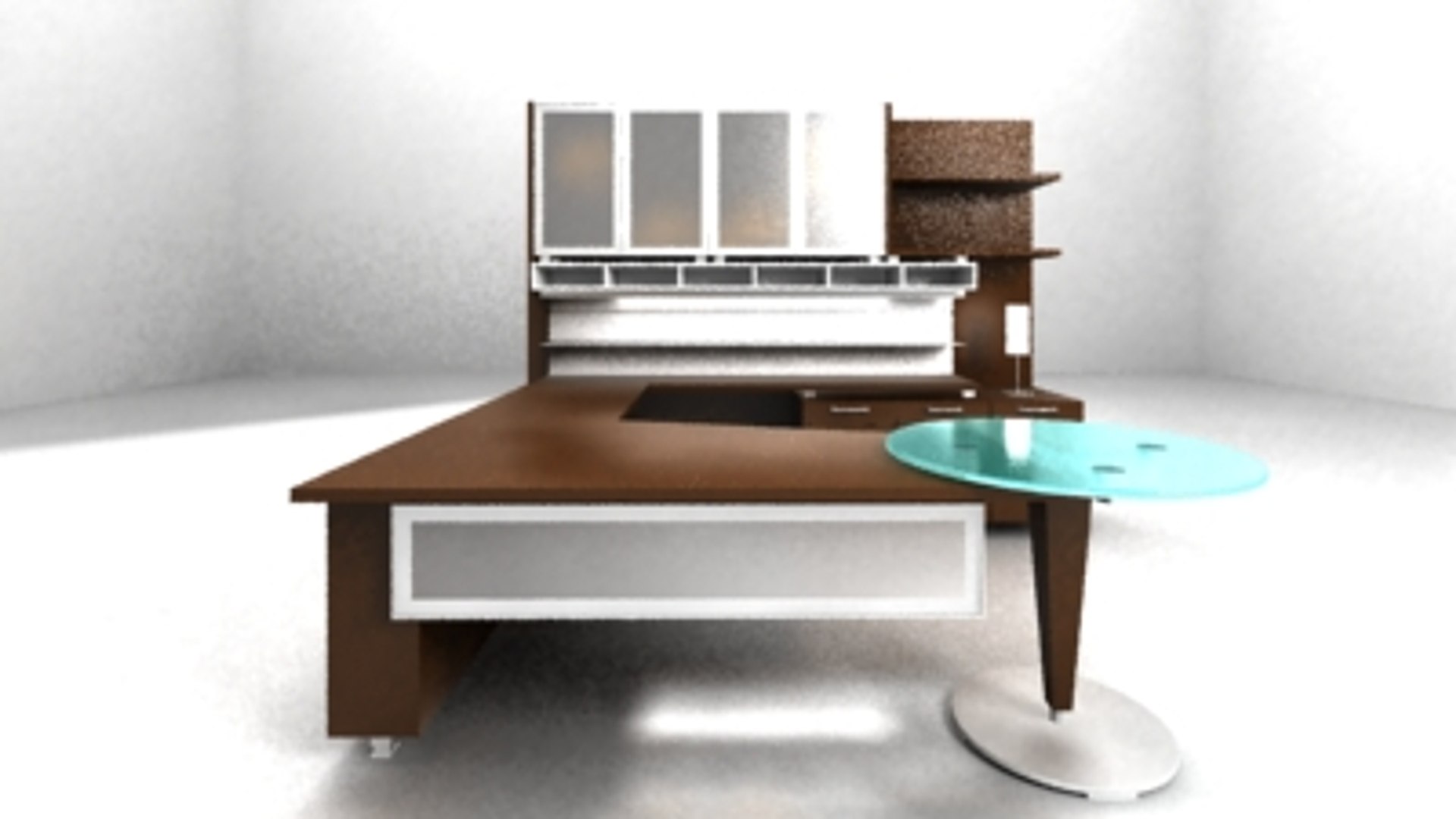 Executive Glass Desk Jofco 3d Model