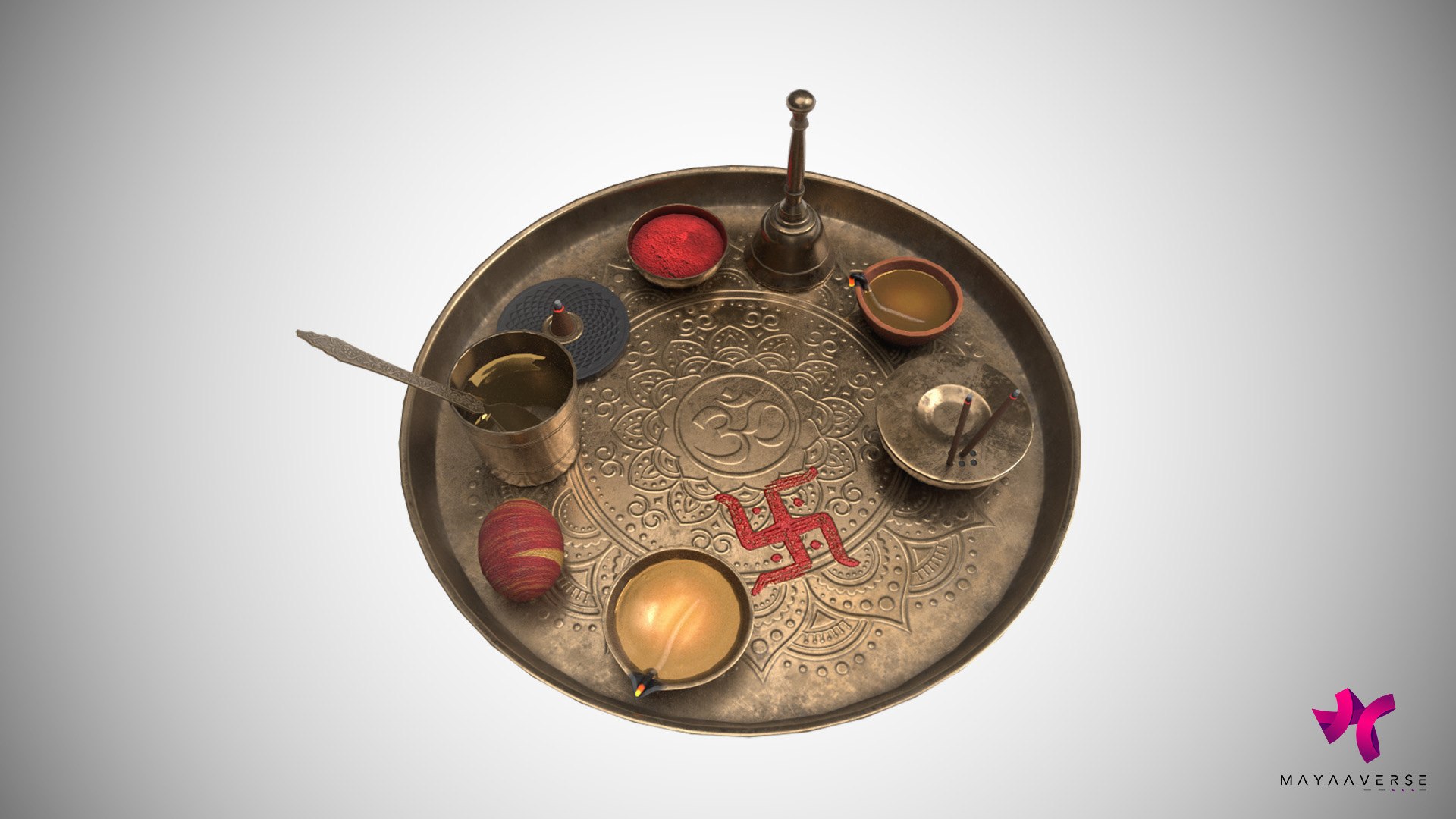 Pooja Thali Set 3D Model - TurboSquid 2386762