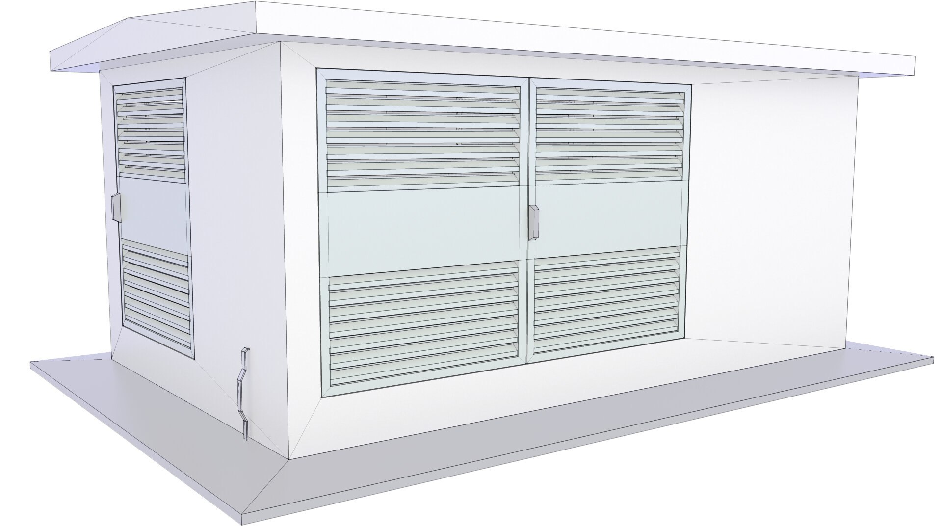 Precast Concrete Substation Building Low Poly 10 3D - TurboSquid 2096702