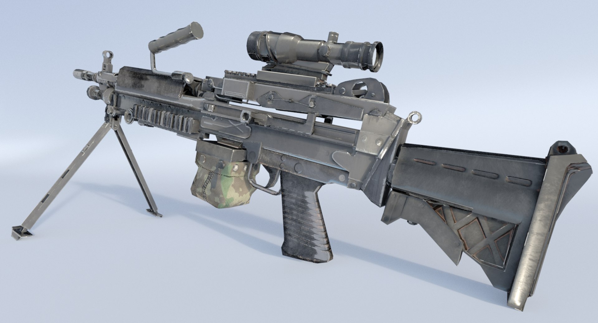 M249 Machine Gun 3D Model - TurboSquid 1166000