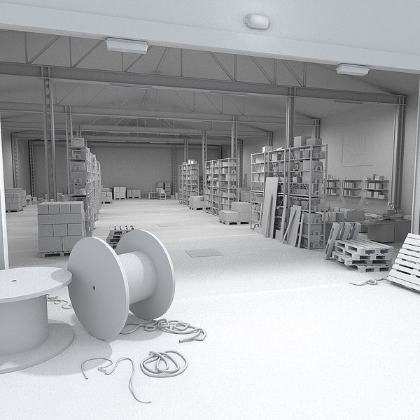 3D model Logistics and storage Warehouse Scene 01a - Stylised ...