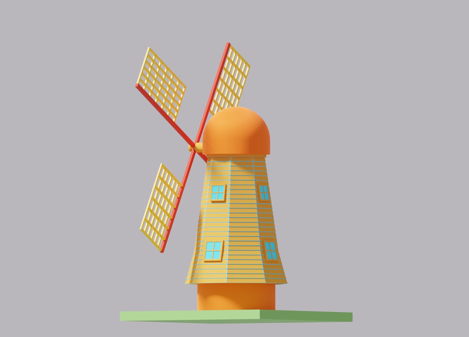 3D Cartoon Simple Windmill Model - TurboSquid 1548352