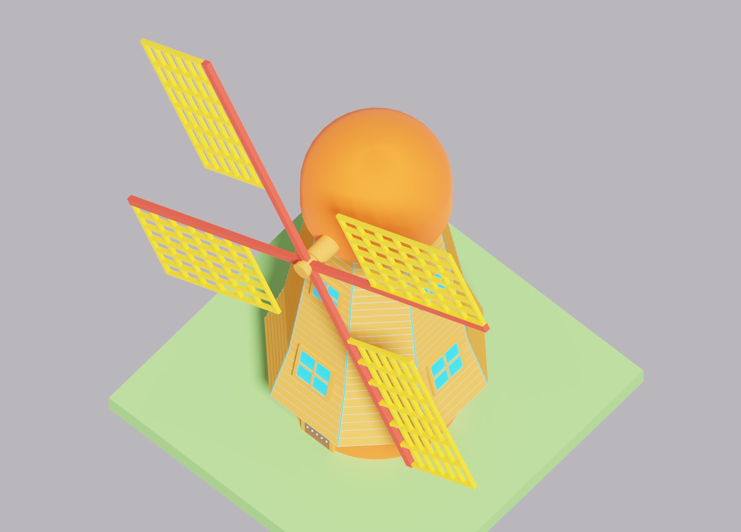 3D Cartoon Simple Windmill Model - TurboSquid 1548352