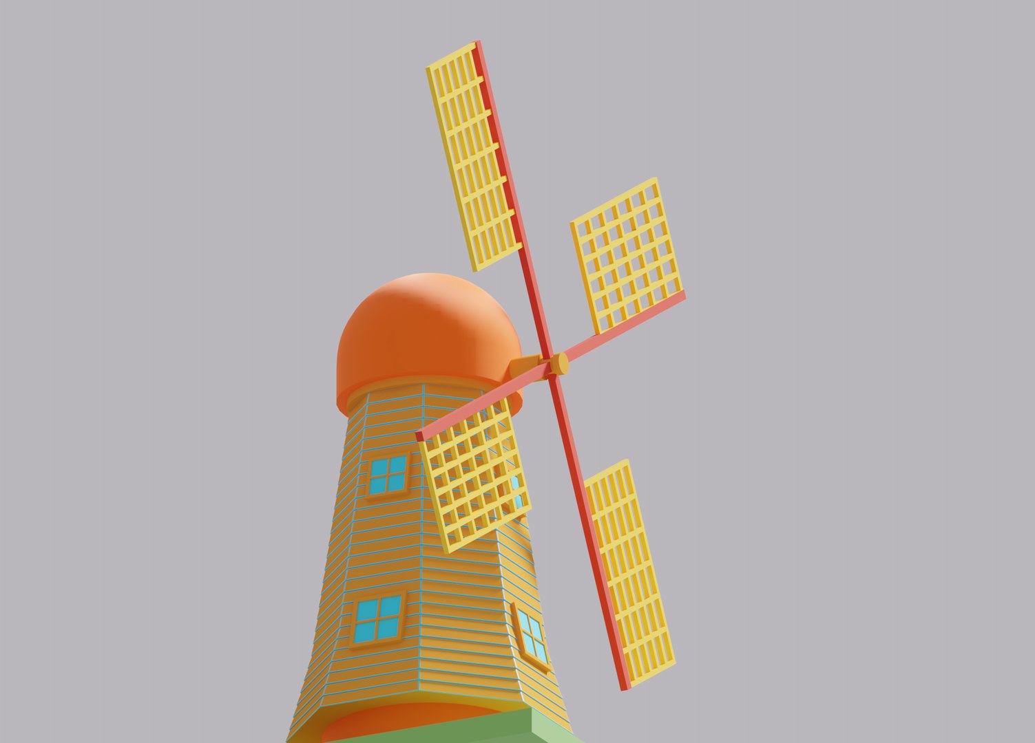 3D Cartoon Simple Windmill Model - TurboSquid 1548352