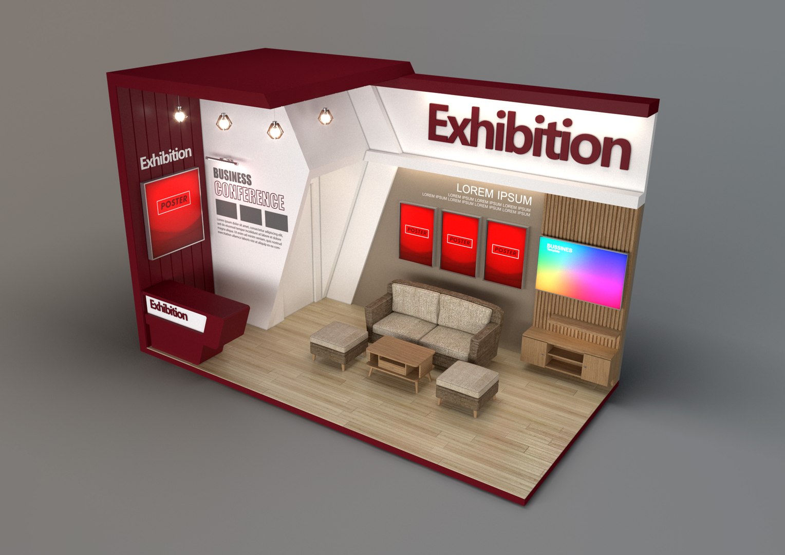 3D Model Model 2303 Exhibition Design - TurboSquid 2024514