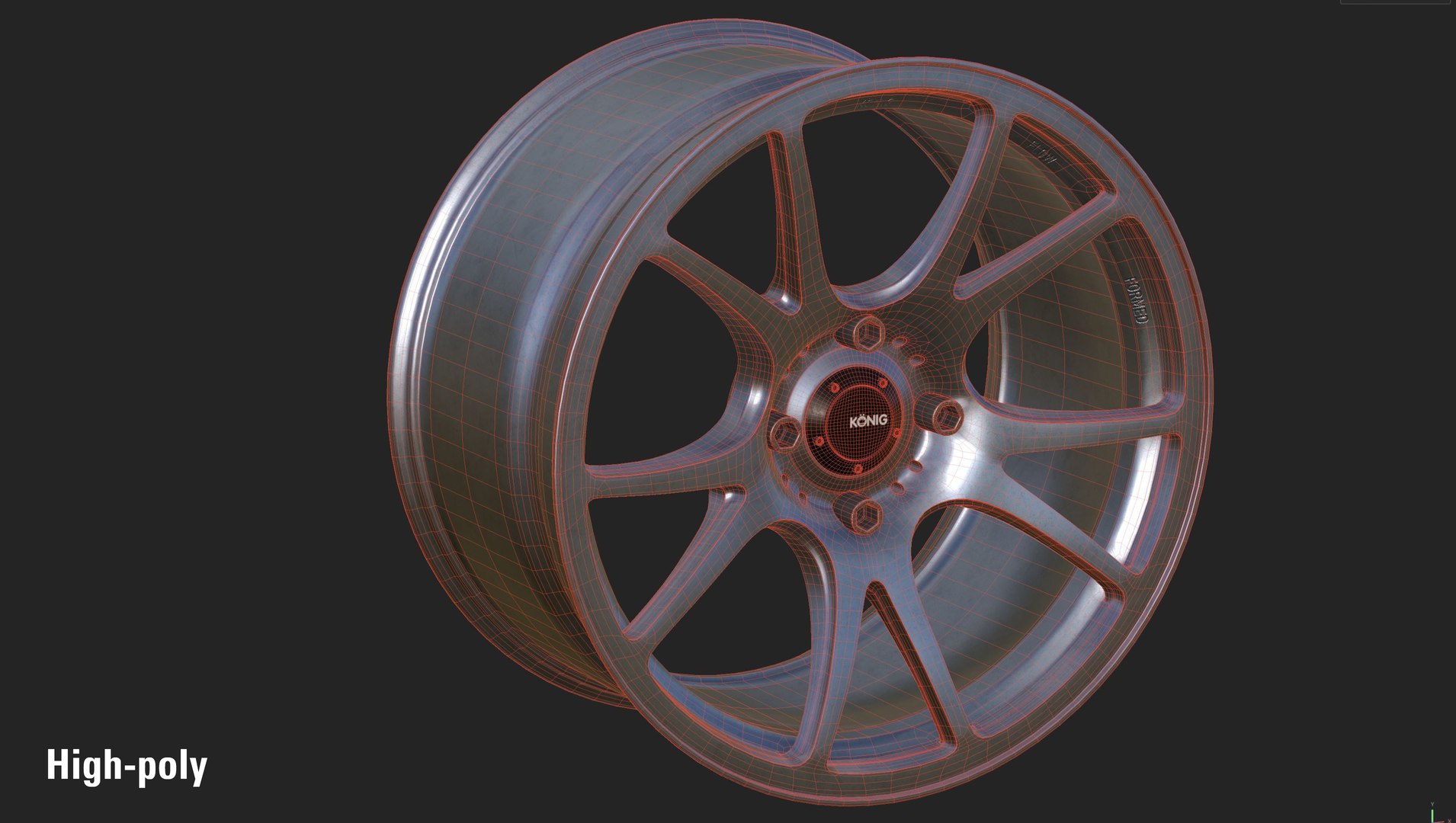 3D Konig Freeform 15x8 PCD 4x100 Rim model - TurboSquid 1996719