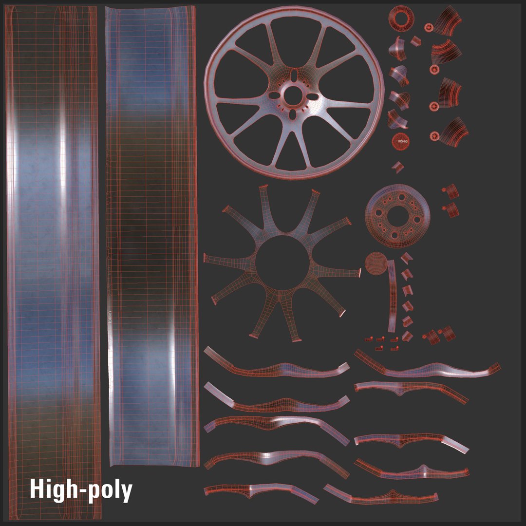 3D Konig Freeform 15x8 PCD 4x100 Rim model - TurboSquid 1996719