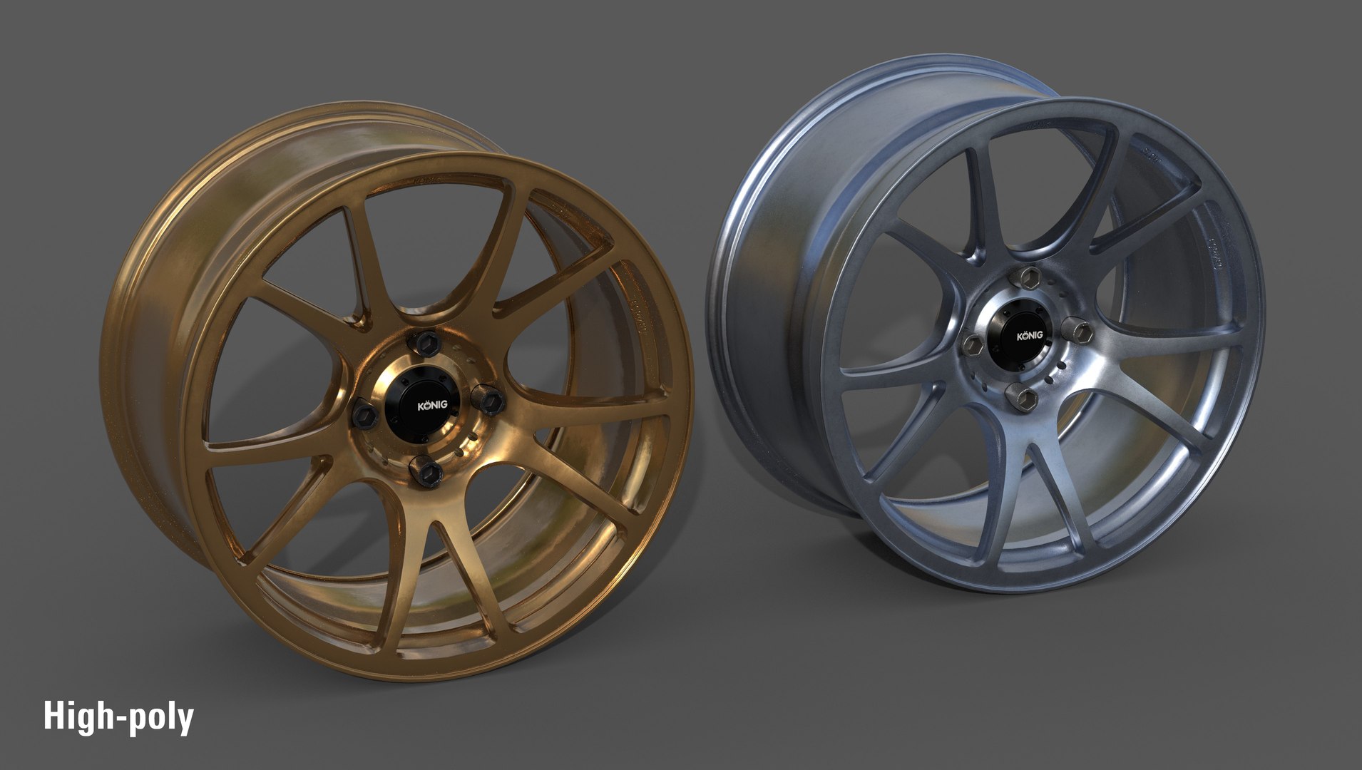 3D Konig Freeform 15x8 PCD 4x100 Rim Model - TurboSquid 1996719