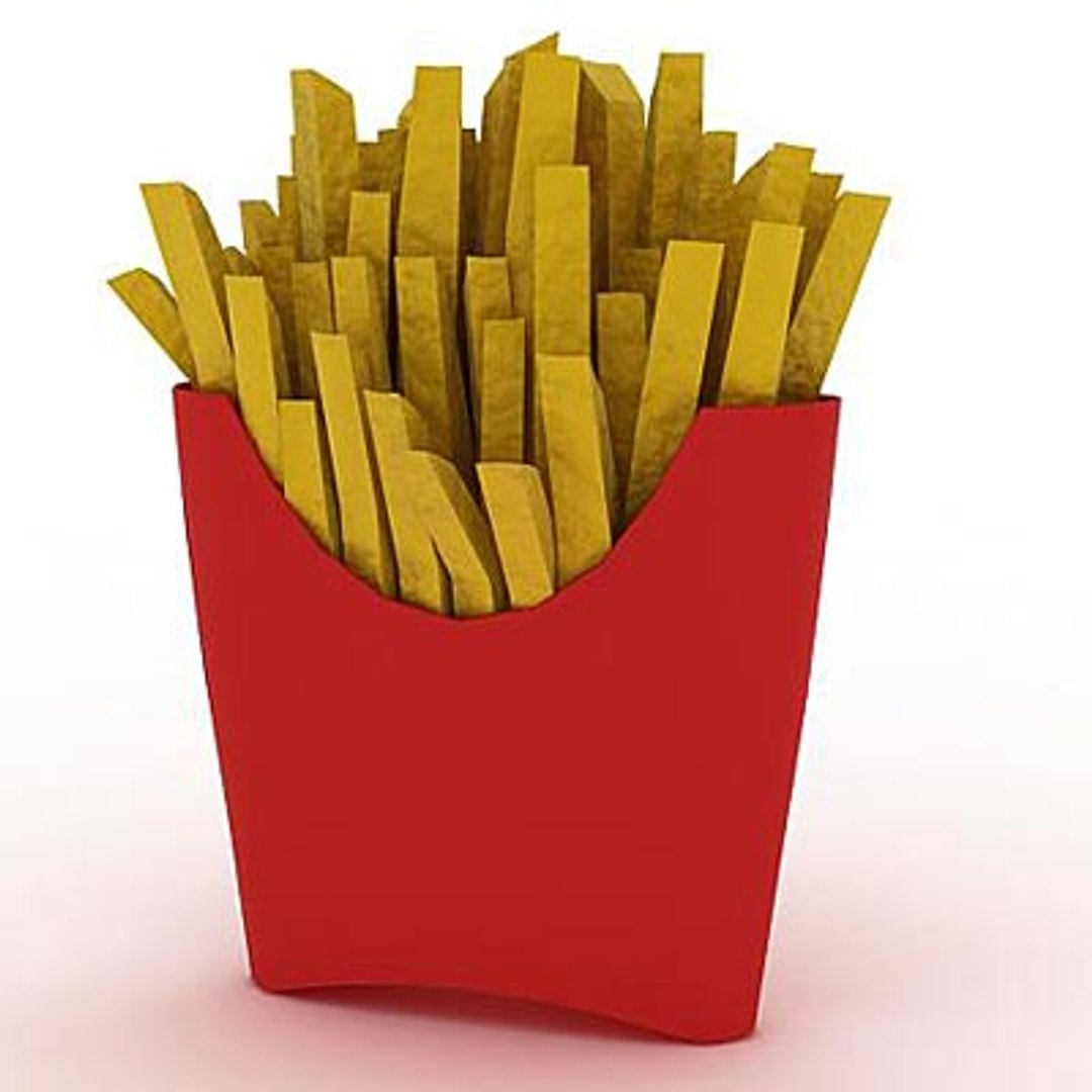 3d model of fries package food