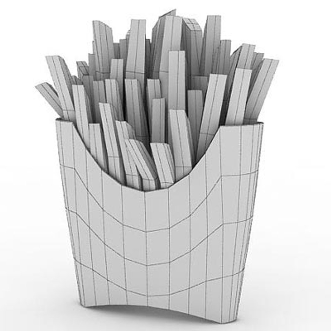 3d model of fries package food