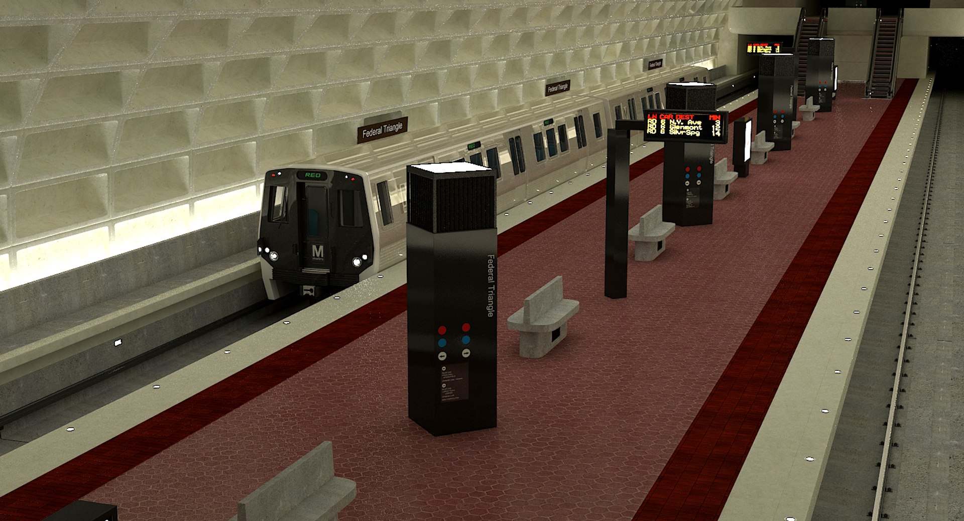 3d Model Train Scene