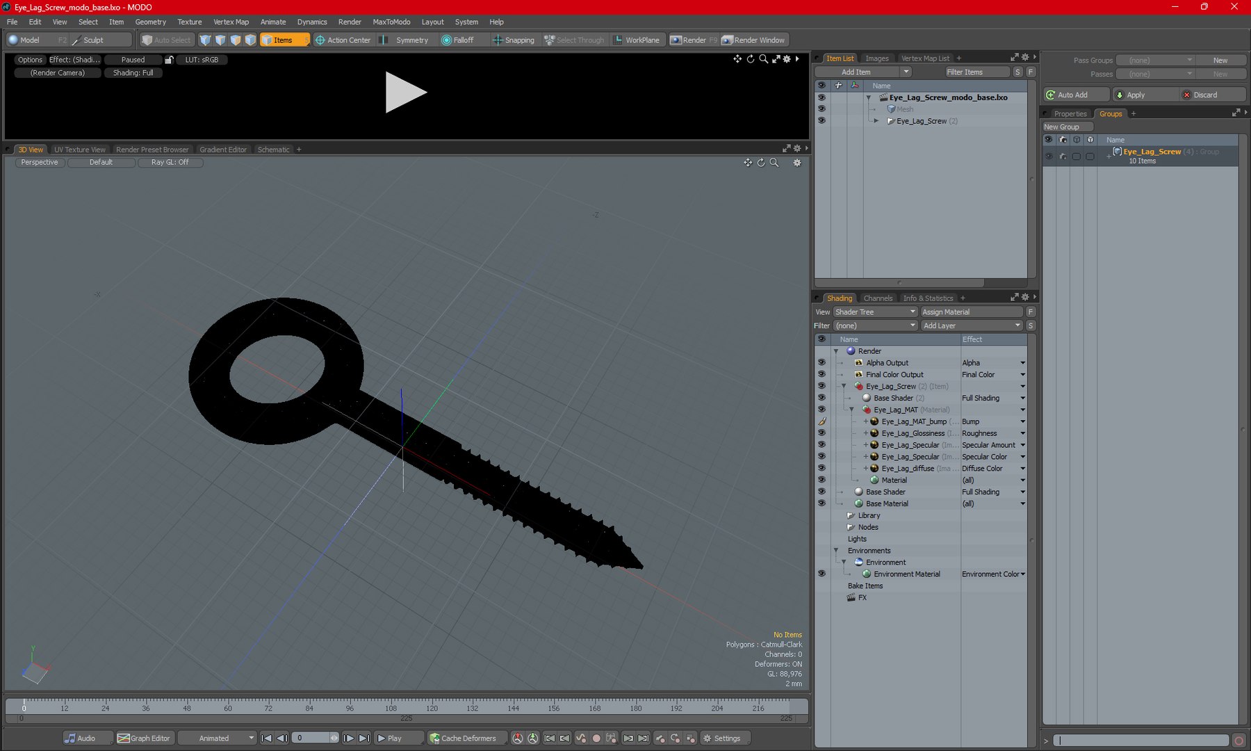 Eye Lag Screw 3D - TurboSquid 2240487
