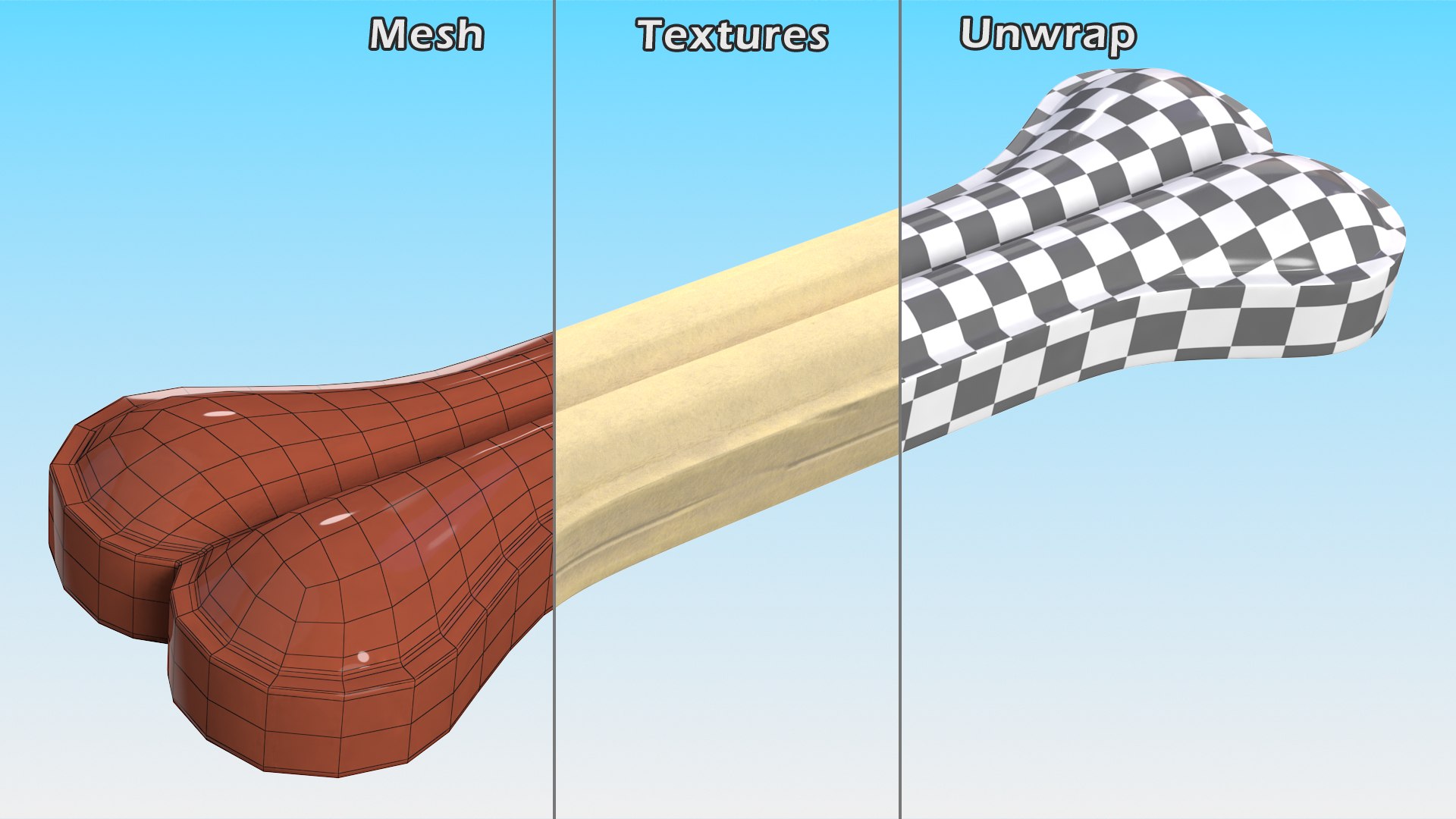 Large Dog Chew Bone Light 3D - TurboSquid 2174365