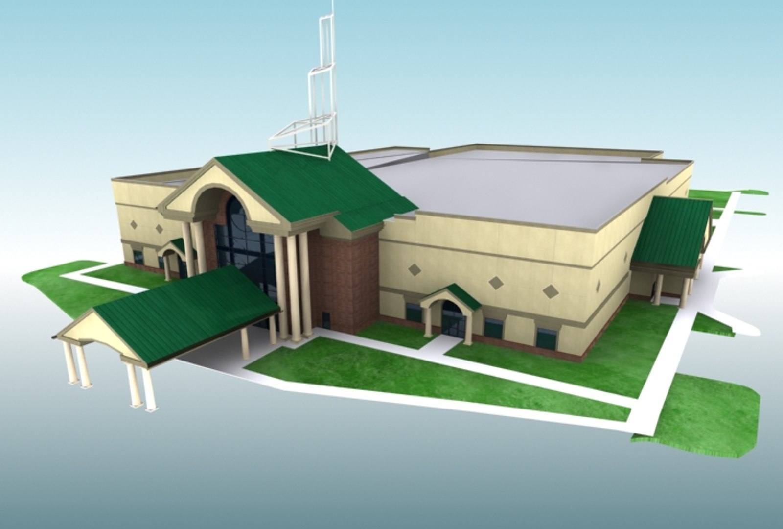 3d Church Building Model