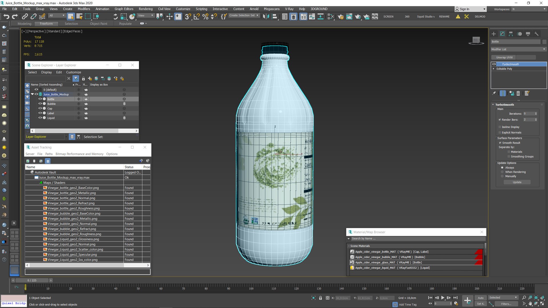 3D Juice Bottle Mockup Model - TurboSquid 2385080