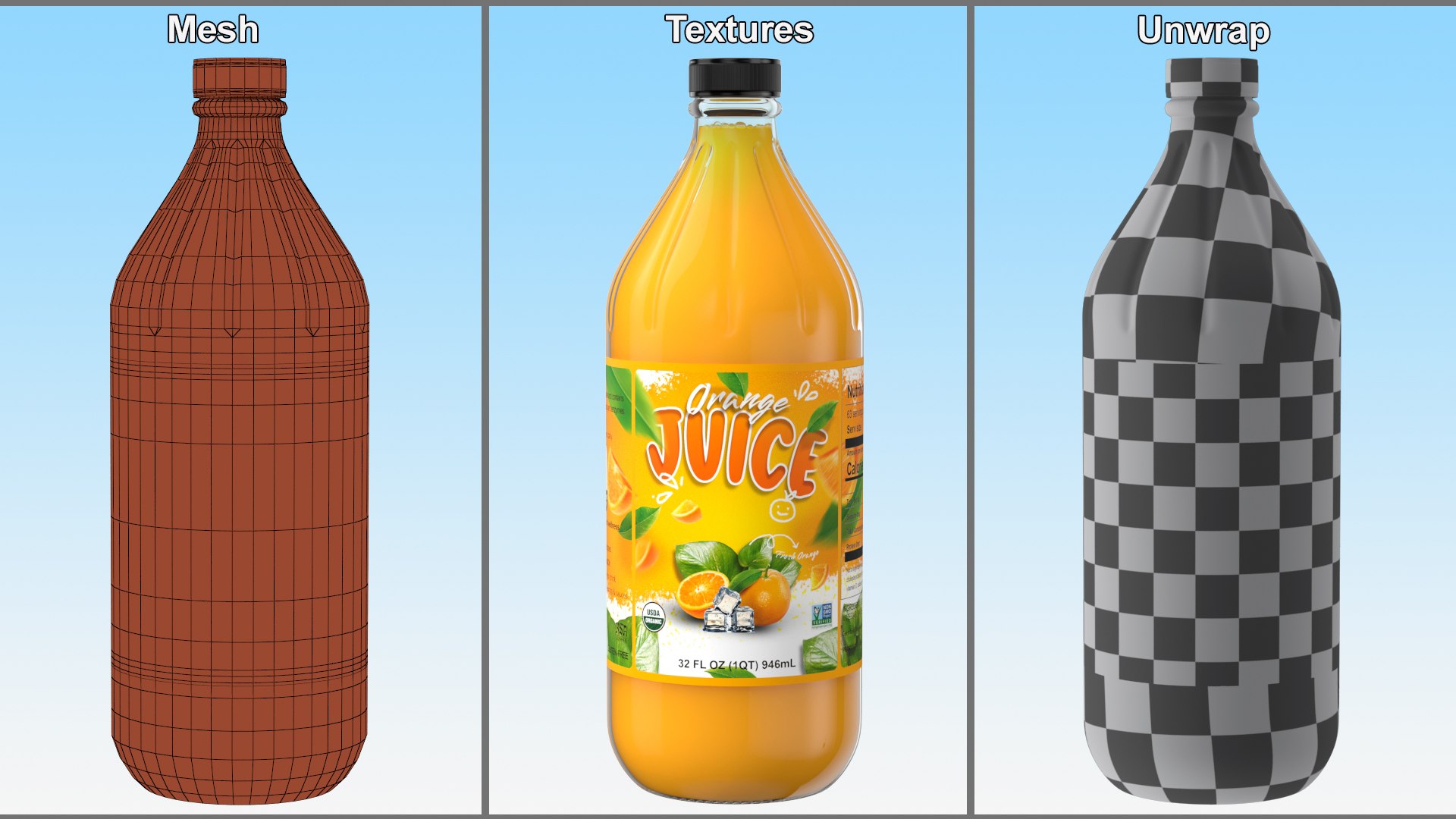 3D Juice Bottle Mockup Model - TurboSquid 2385080