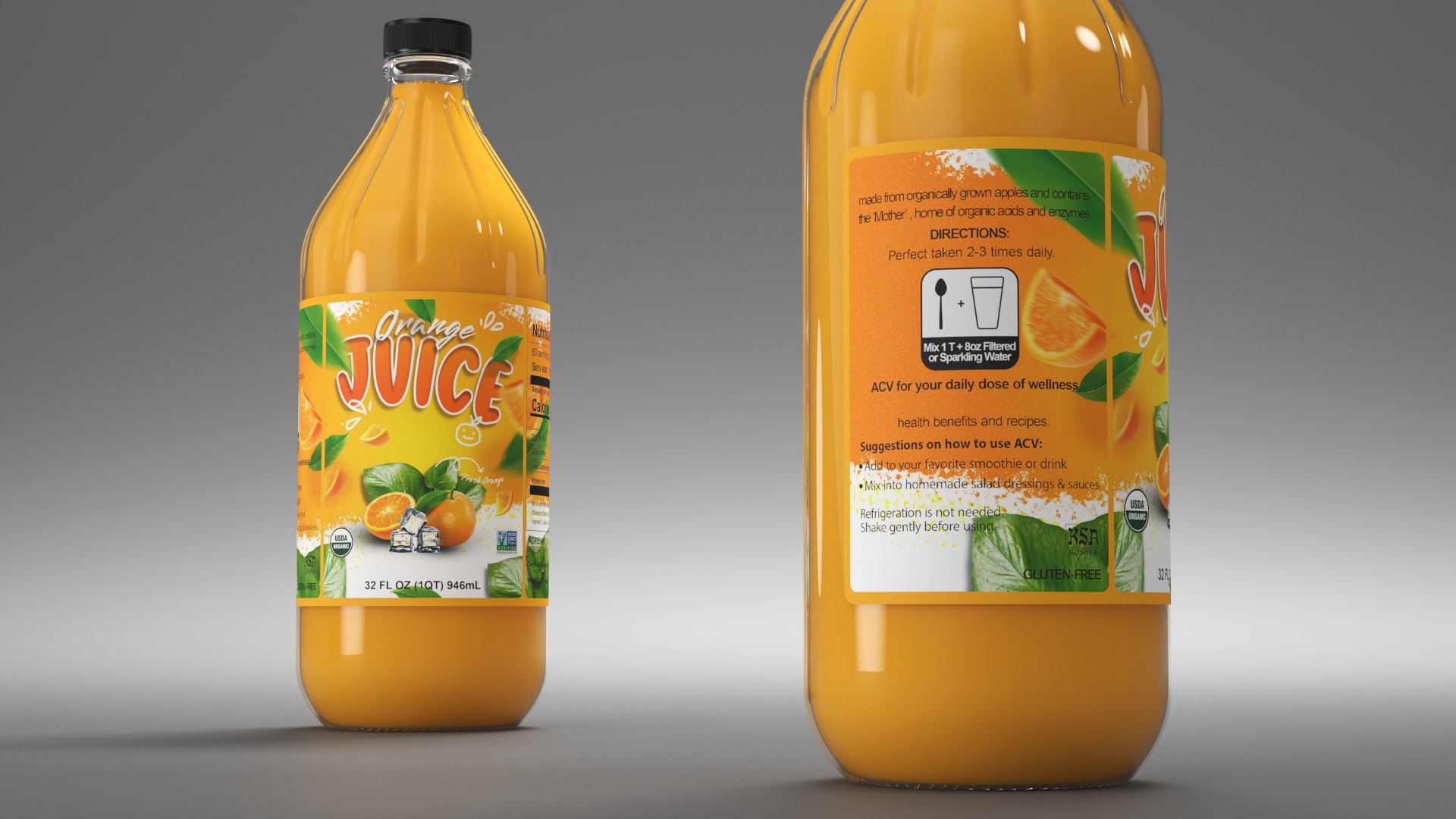 3D Juice Bottle Mockup Model - TurboSquid 2385080