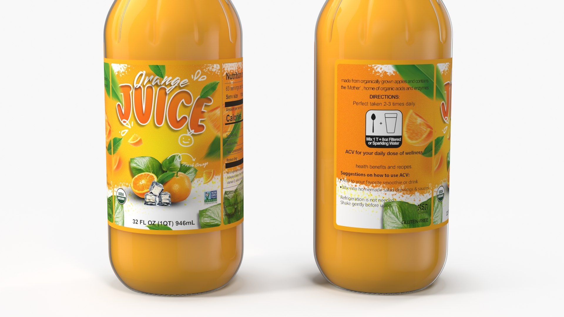 3D Juice Bottle Mockup Model - TurboSquid 2385080