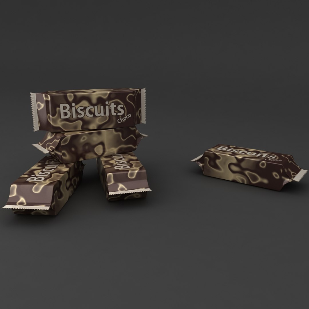 3D biscuit packets plate - TurboSquid 1160564