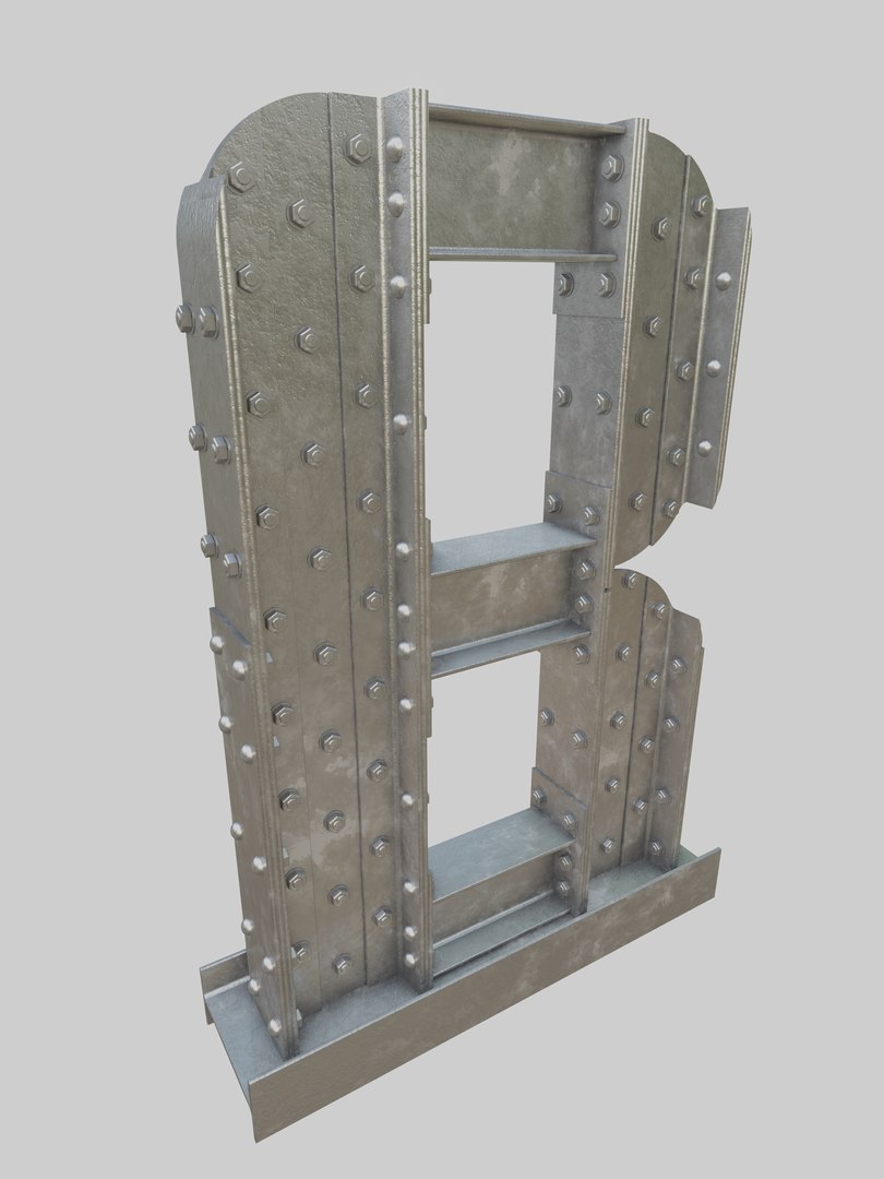 Steel Construction Font - Letter B 3D Model - TurboSquid 1894699